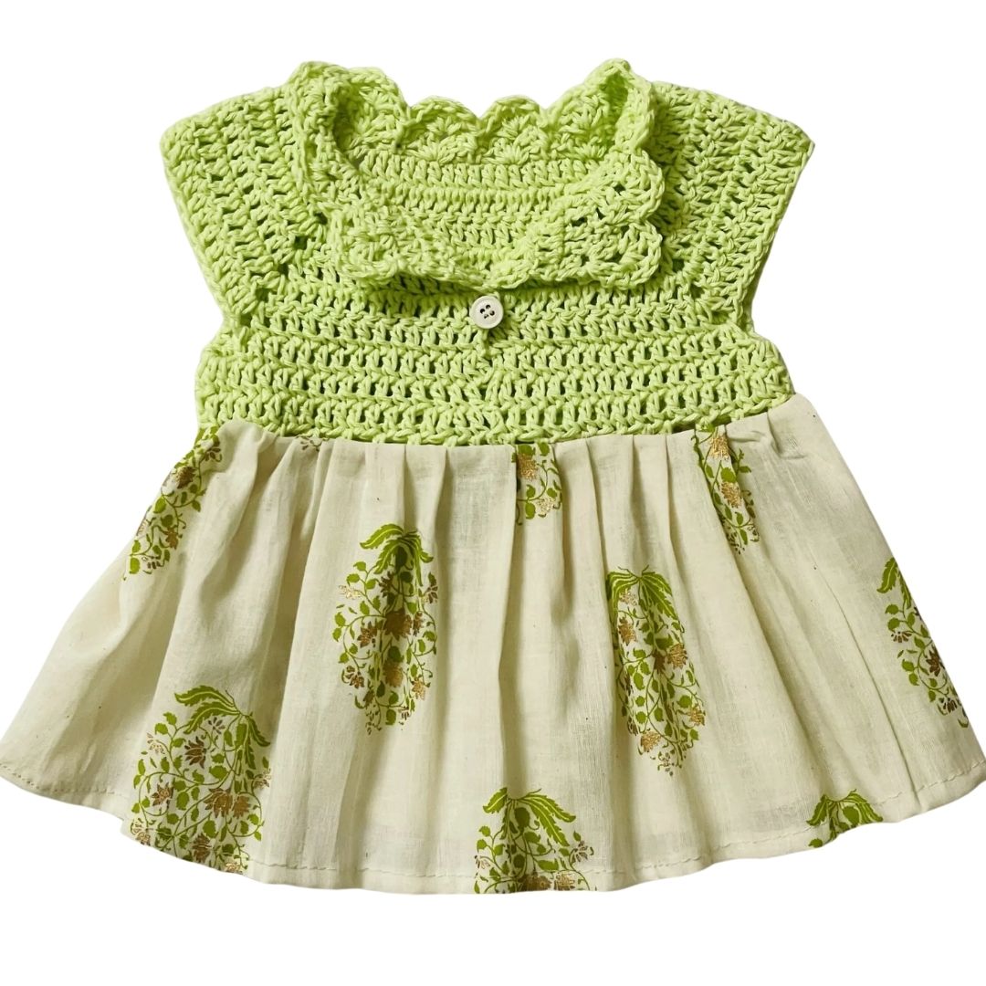 Crochet Collar neck frock for Girls - StickyKnots